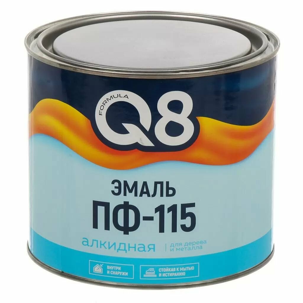Эмаль алкидная Formula Q8 ПФ-115 глянцевая коричневая 1.8 кг для дерева и металла, универсальная краска для наружных работ