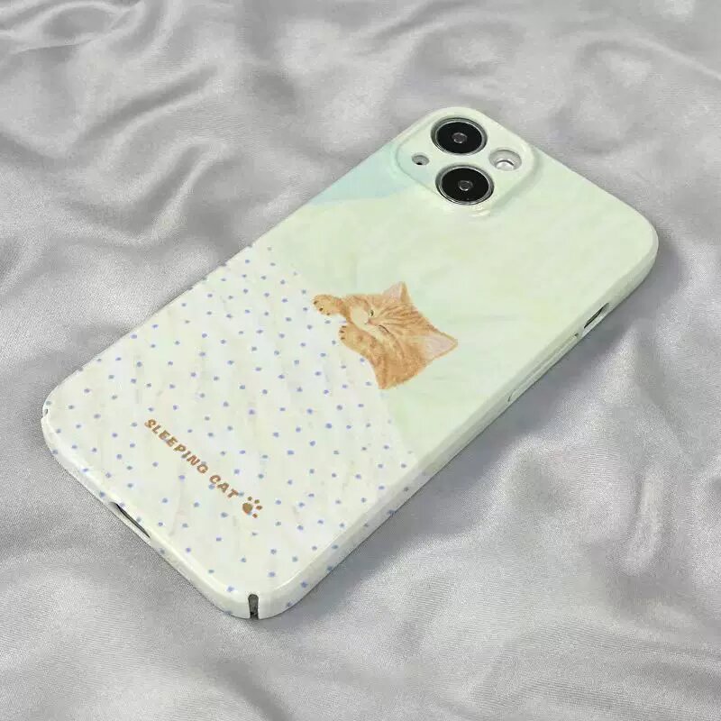Чехол для OPPO A57 5G FCL Hard Shell с дизайном спящего желтого котенка, премиум аксессуар для телефона