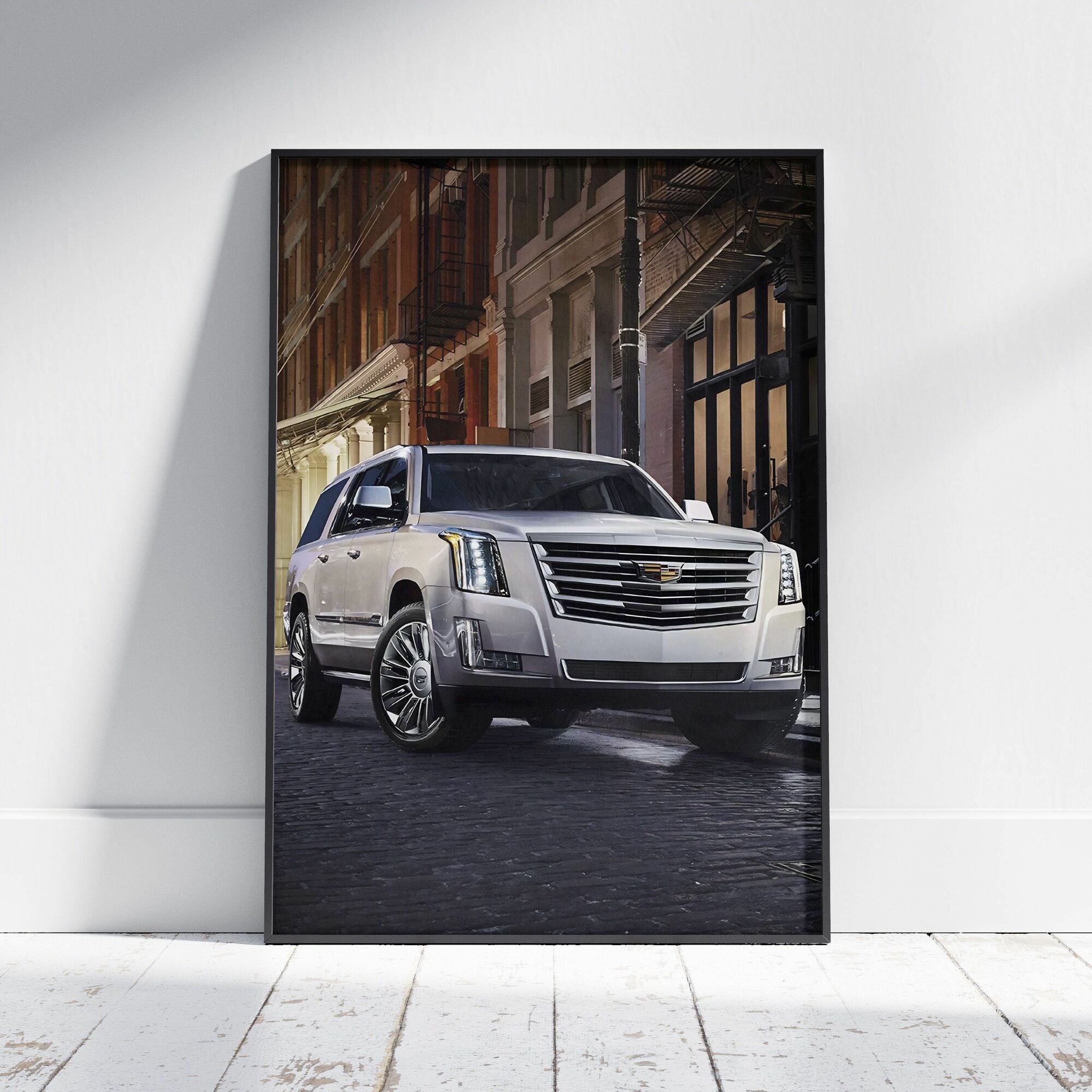 Плакат на стену для интерьера Культовые машины (Cadillac Escalade 3) - Постер по легендарным и классическим ретро автомобилям формата А4 (21x30 см)