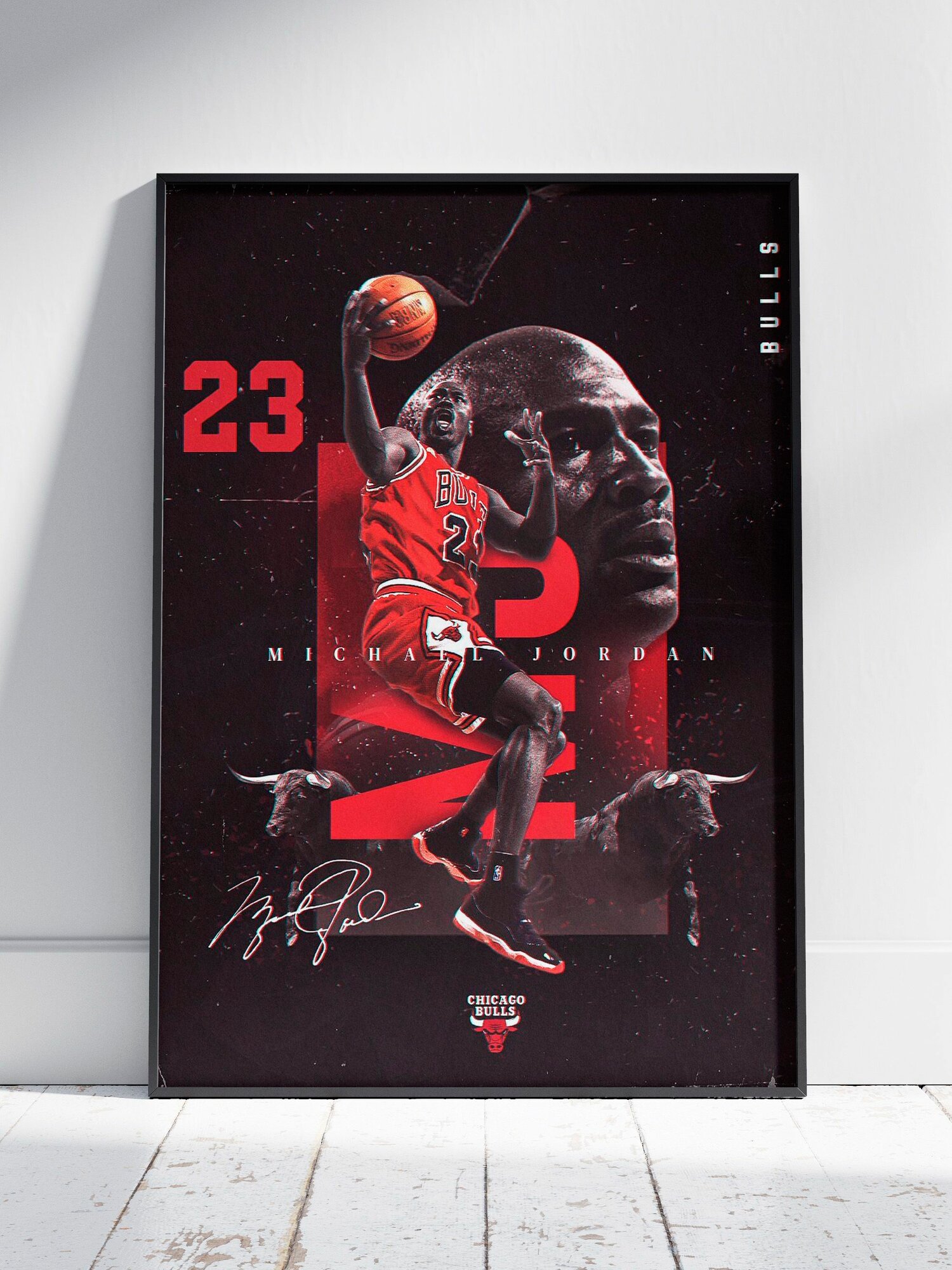 Плакат на стену для интерьера Майкл Джордан (Michael Jordan 28) - Постер по спорту и физической активности формата A4 (21x30 см)