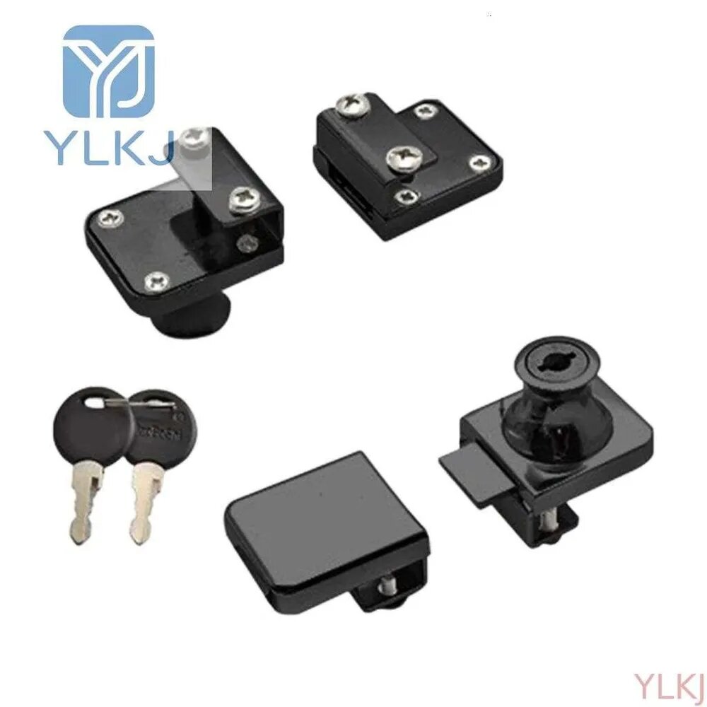 Стеклянный замок дверцы винного шкафа-витрины без перфорации-черный открытый 407