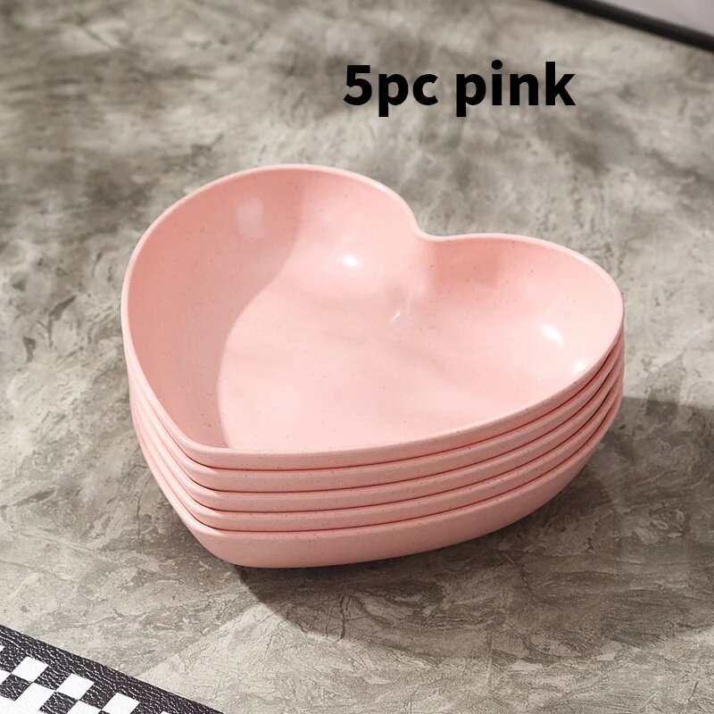 Набор из 5 пластиковых тарелок 5pcs-pink