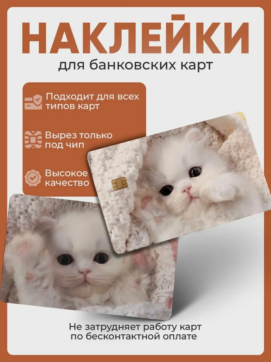 Наклейка на банковскую карту котята
