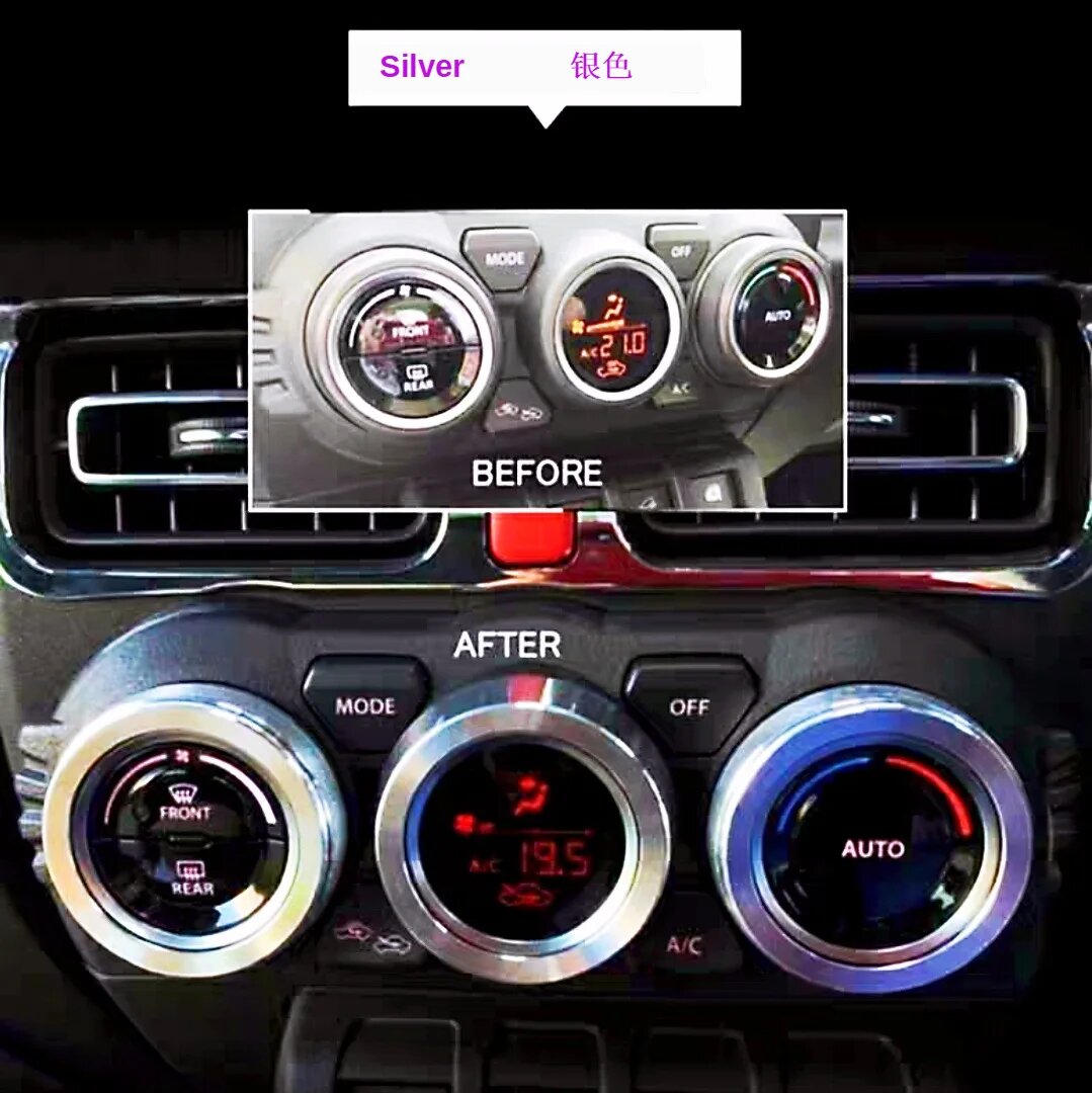 3 шт, декоративное кольцо для переключателя кондиционера для Suzuki Jimny JB64 JB74 2018-2020, аксессуары для салона автомобиля
