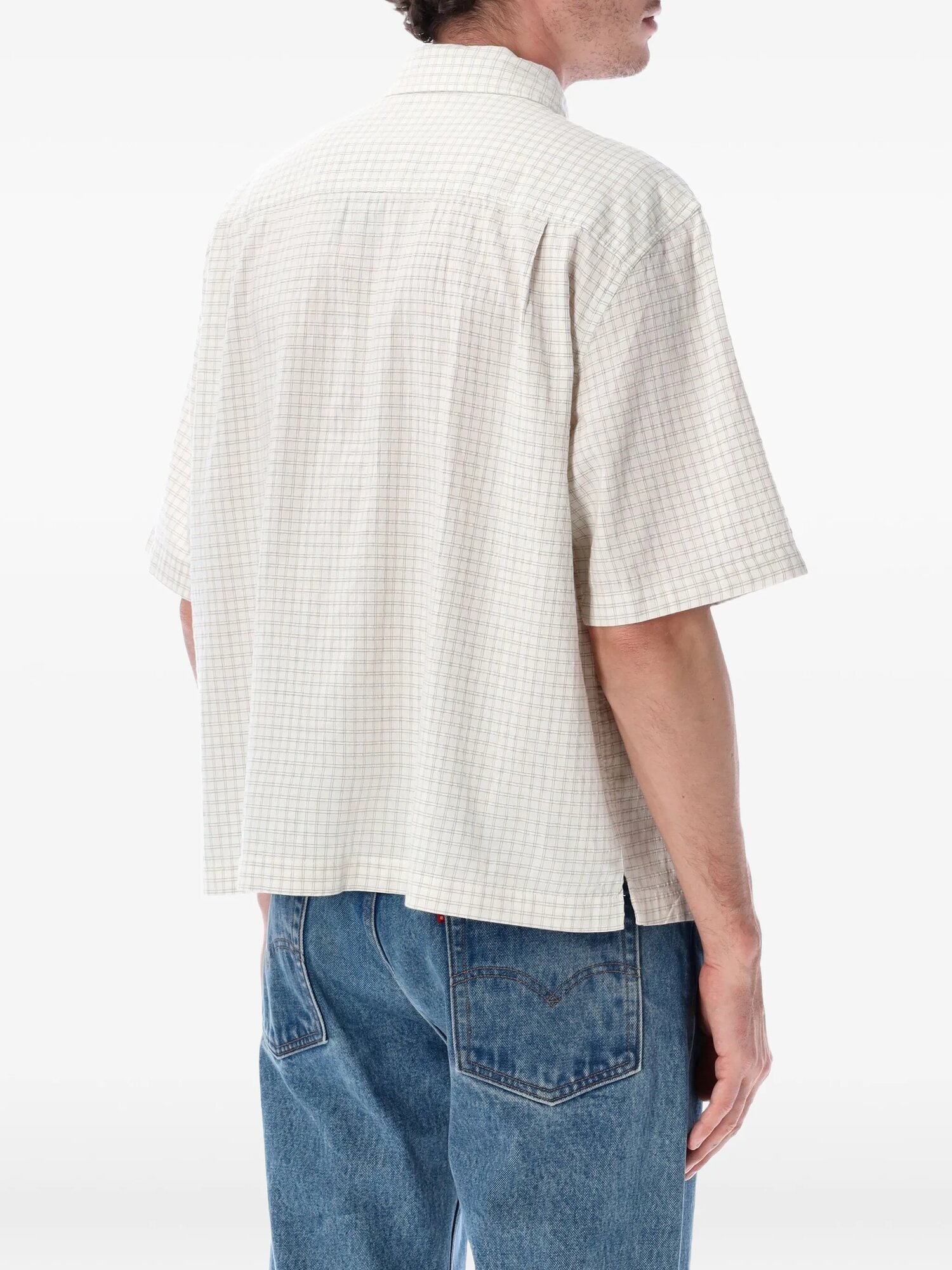 Рубашка Levi's Check-pattern short-sleeve shirt, размер XL, white — фото 1