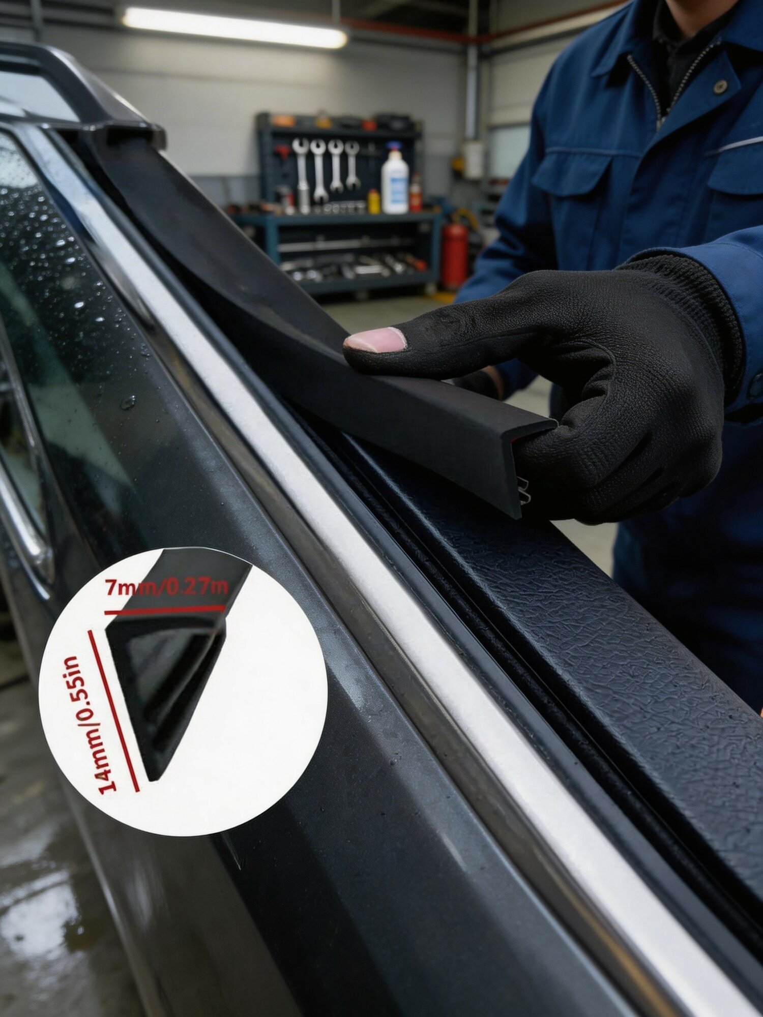 Уплотнительная лента для боковых окон автомобиля, EPDM 1 м для V-образного паза — устранение постороннего шума и вибрации стекла