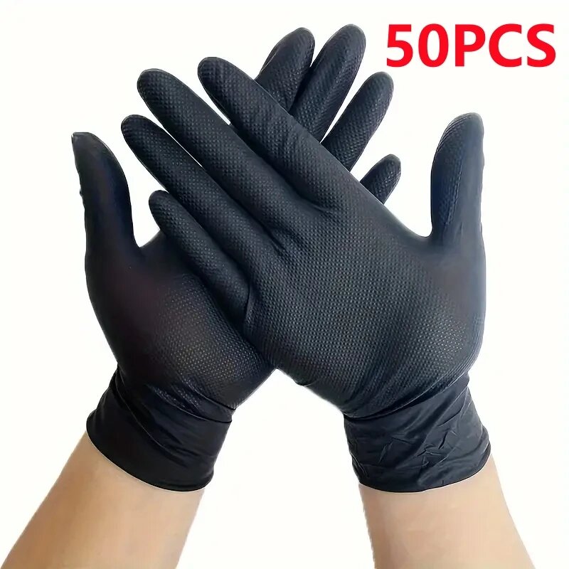 Черные нитриловые перчатки 50шт XL