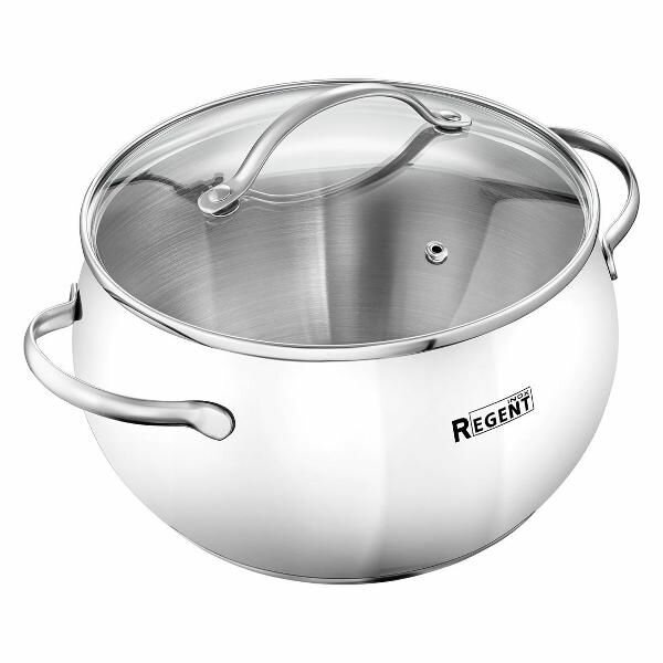 Кастрюля 20см/3.6л с крышкой REGENT inox Apple B