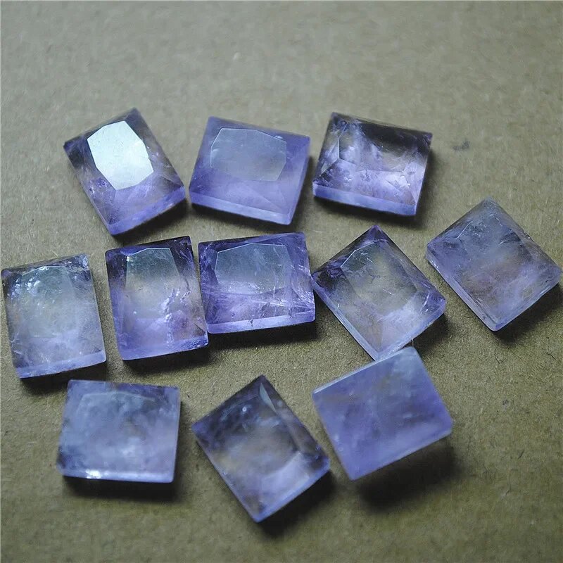 6 шт. кабошоны аметист, Rectangle 9X11MM
