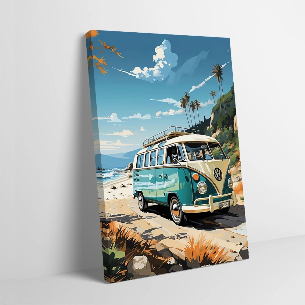 Картина на стену "Ретро VW автобус", 60x40см, FB2696