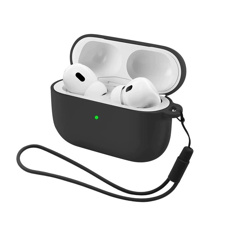 Черный силиконовый чехол для AirPods Pro 2 NMEGOU