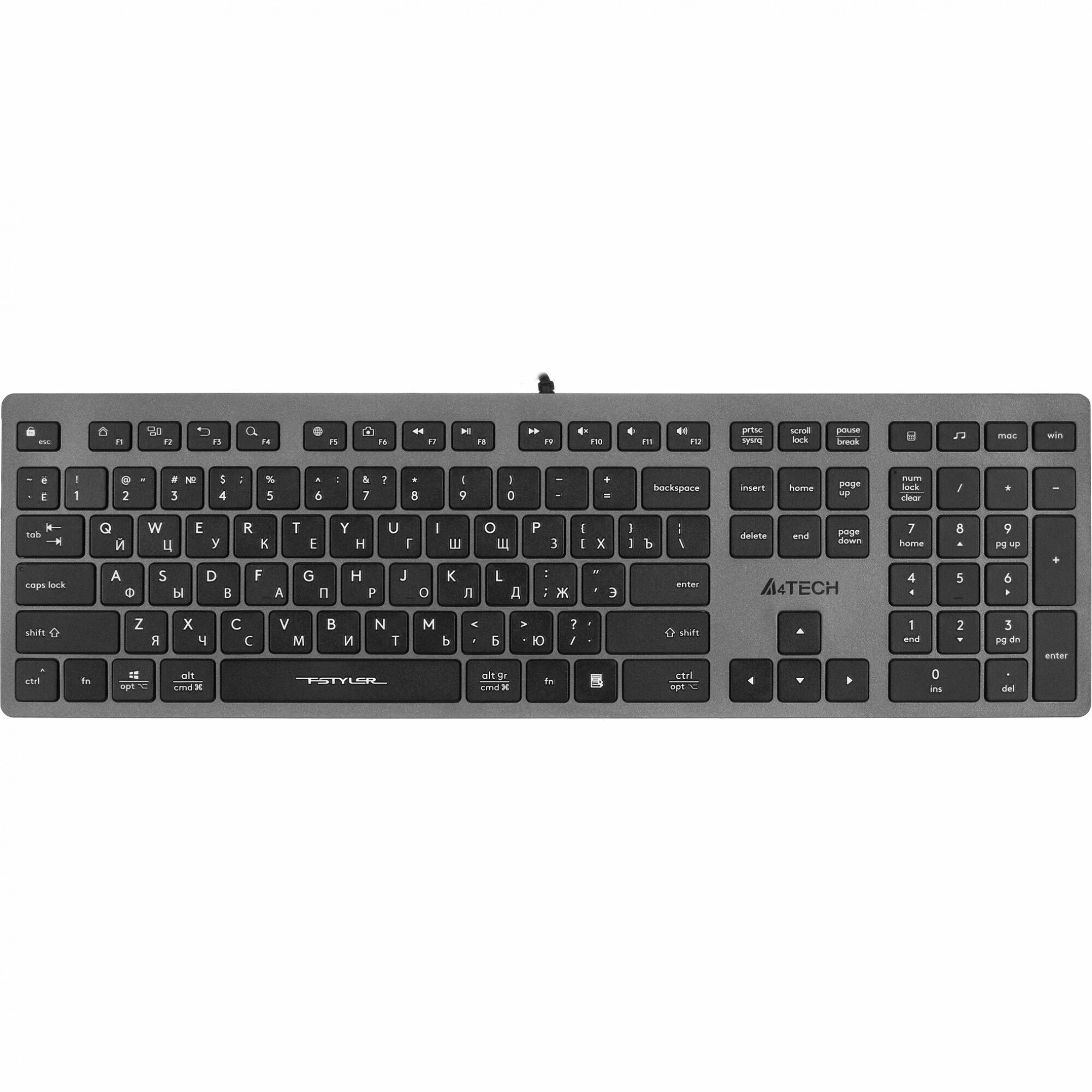 Клавиатура A4Tech Fstyler FX50 серый USB slim Multimedia (FX50 GREY)