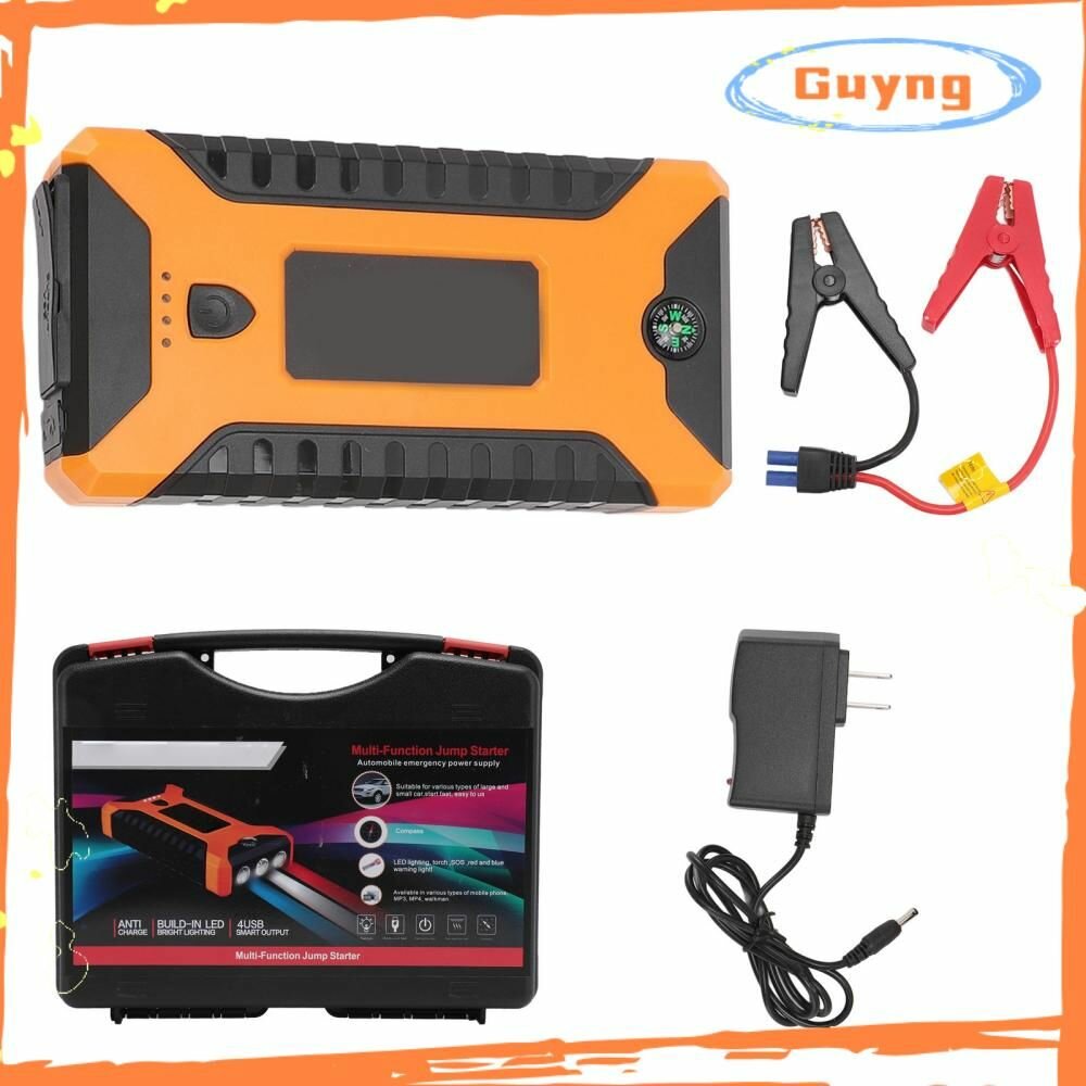 Пусковой аккумулятор 1000A для автомобиля — jump starter 500A с LED и USB 5V2A, защита от обратной полярности