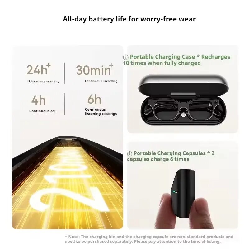 Rokid Glasses - Комплект: очки, зарядный кейс, Power Capsule — фото 1