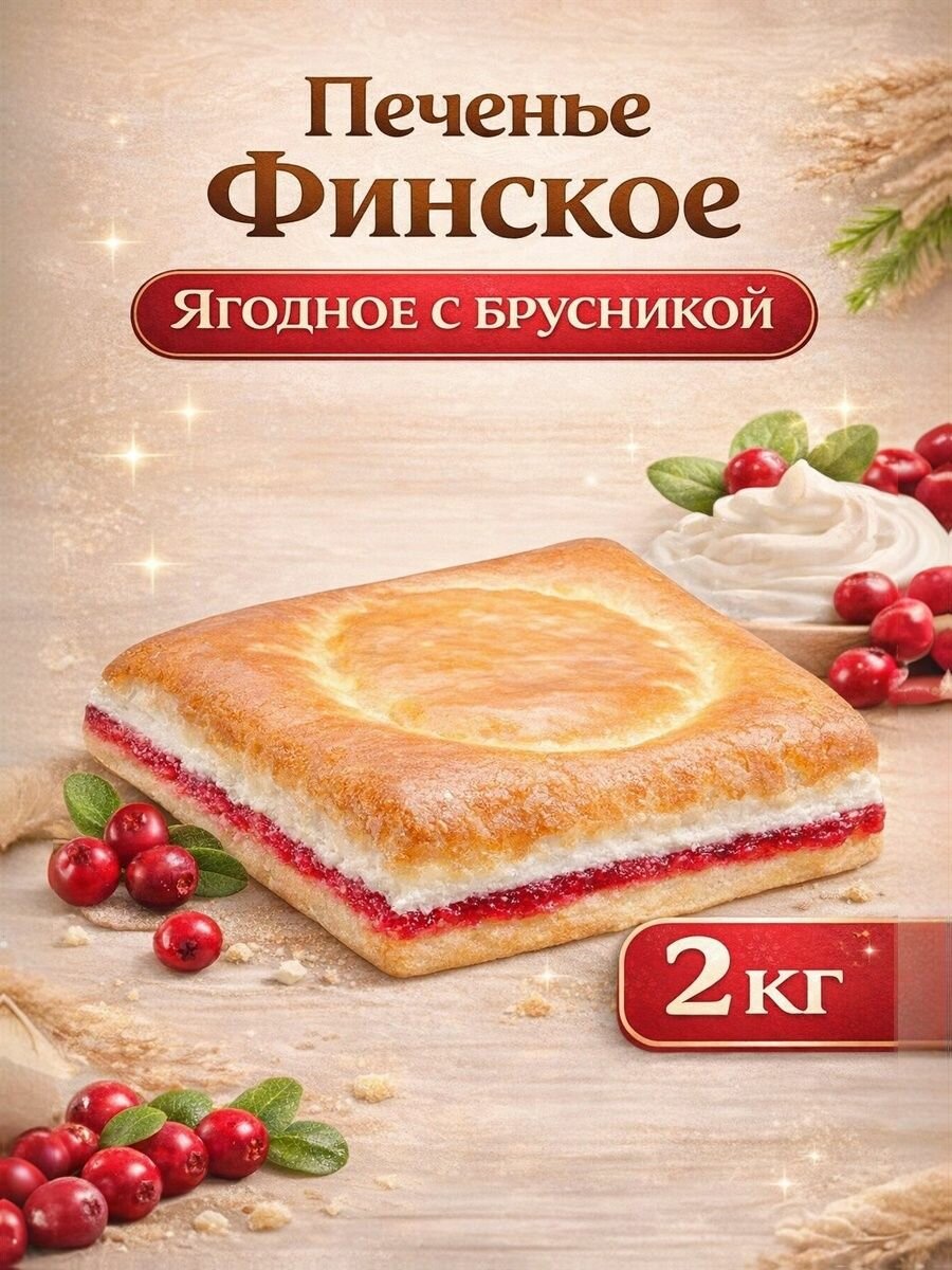 Печенье Финское ягодное с брусникой 2 кг