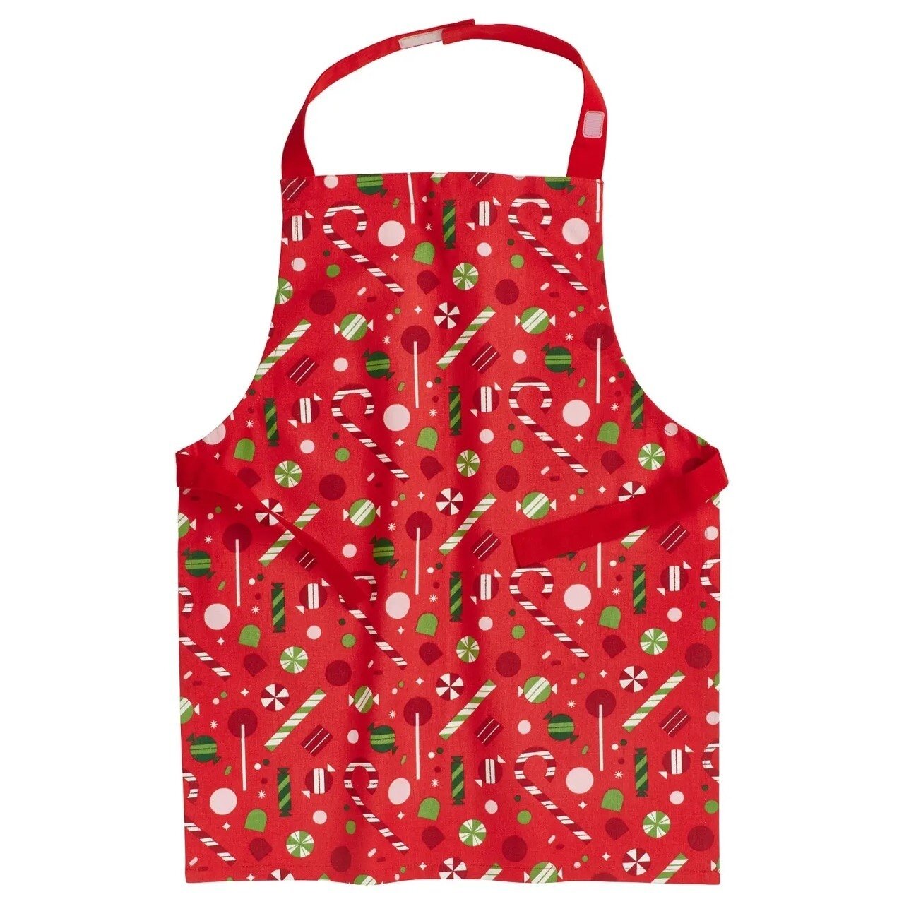 Детский фартук IKEA "Винтерфинт", хлопок, красный, с карманом, 4-7 лет