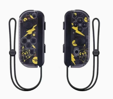 Беспроводной контроллер JoyCon для Nintendo Switch/Switch OLED с металлическим рельсом, ремешком, поддержкой фитнес-кольца и вибрации, Пикачу