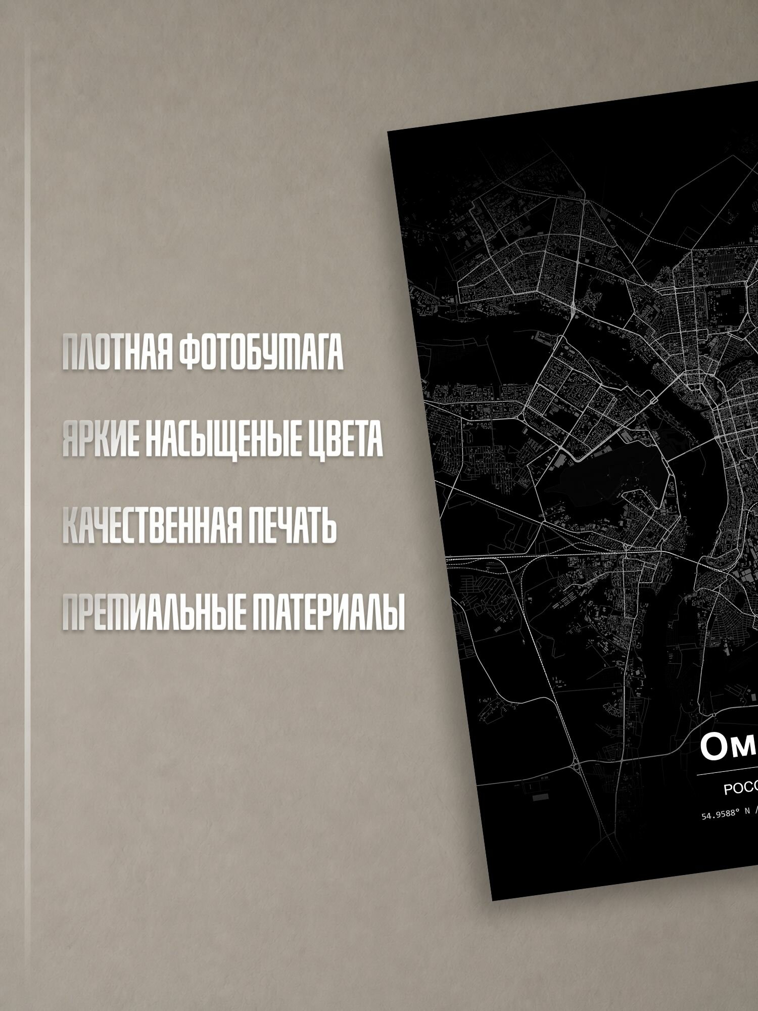 Постер карта города Омск — фото 1