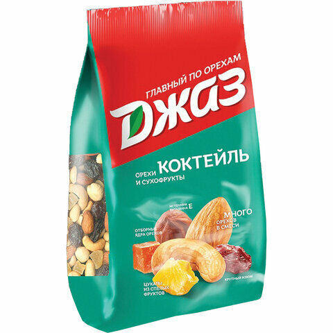 2 шт. Орехи и сухофрукты джаз "Коктейль", фундук, кешью, миндаль, папайя, ананас, изюм, 300 г, 76