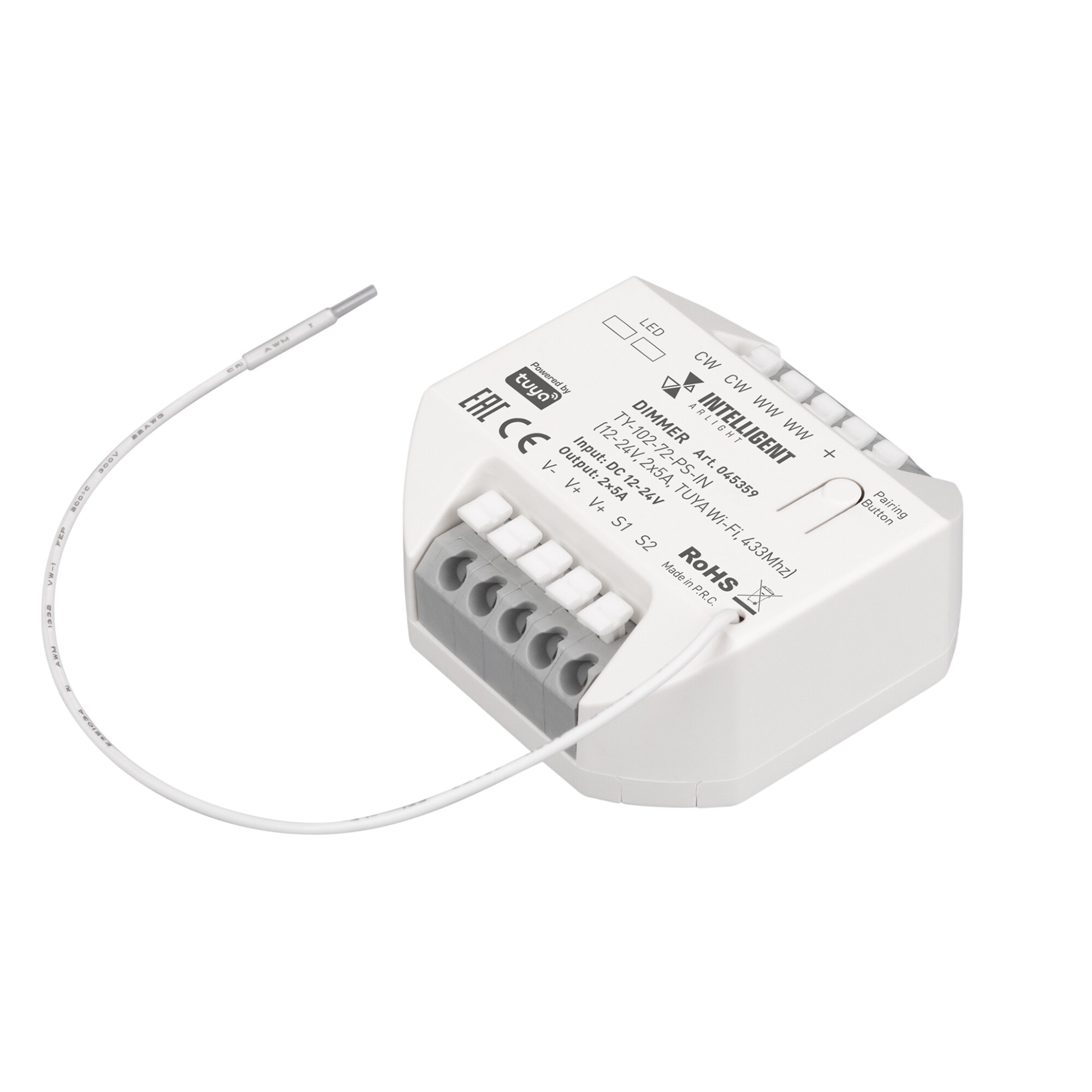 INTELLIGENT ARLIGHT Диммер TY-102-72-PS-IN (12-48V, 2x5A, TUYA Wi-Fi, 433Mhz) (IARL, Контроллер) 045359