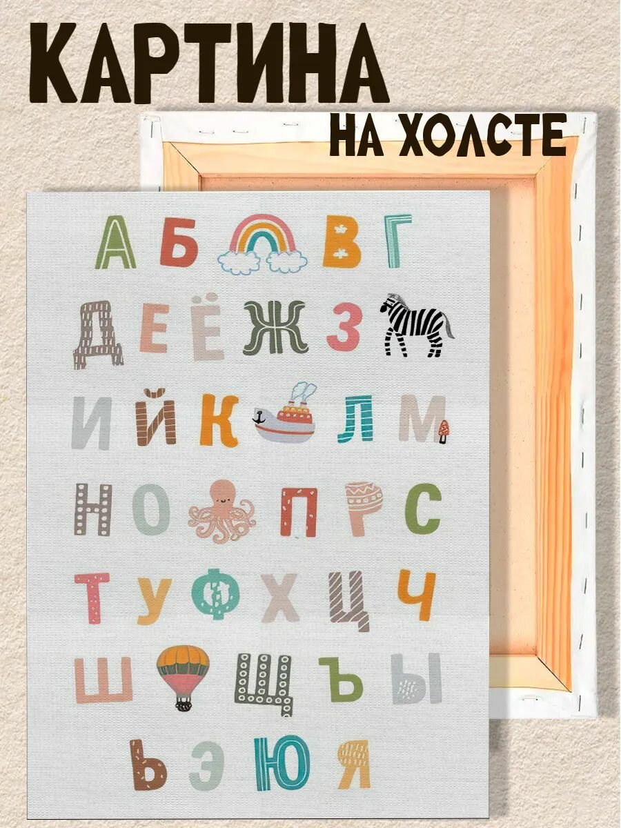 Картина на стену в детскую комнату Алфавит
