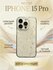 Чехол на Iphone 15 Pro , прозрачный , с рисунком звезд , женский .