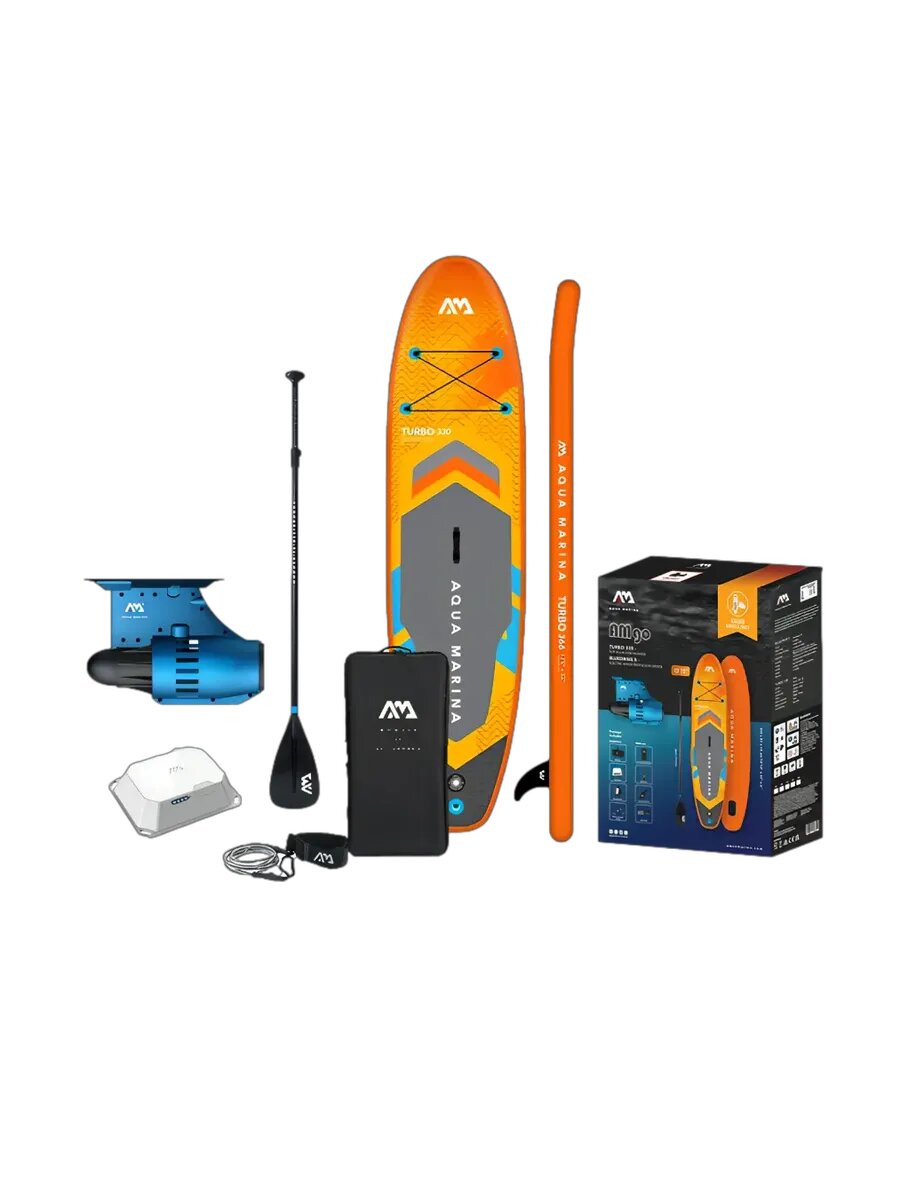 Лодка надувной Aqua Marina AM go iSUP 366х15см, плавник BLUEDRIVE S (AMGO-366PFS) оранжевый