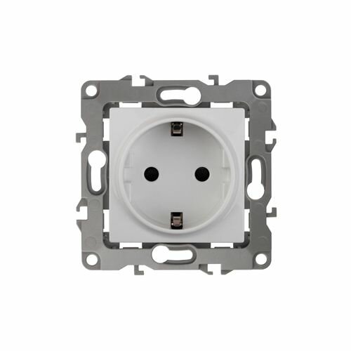 Розетка 1-м СП Эра12 12-2001-01 16А IP20 16AX 250В 2P+E Schuko без монтаж. лапок механизм бел. Эра Б0014681