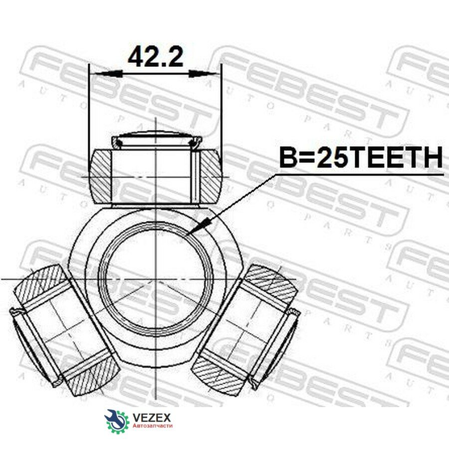 FEBEST 0116ZVW30 трипоид! 25x42.2\ Toyota Auris/Hybrid 07-13