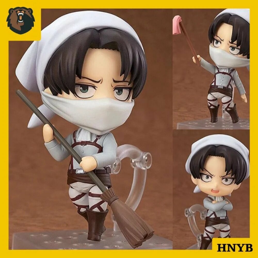 Фигурка нендороид атака титанов Версия для чистки леви Акkерман / Attack on Titan Levi Ackerman Подарок для фаната (10 см) 417