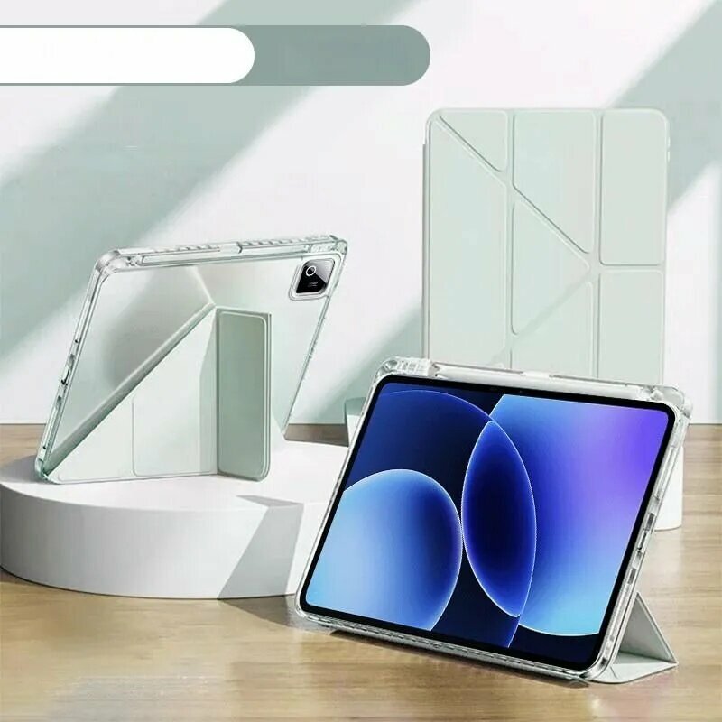 Для Xiaomi Pad 7/7 Pro, Умный чехол 11.2 дюйма, Y-образный дизайн, складывающийся стенд кожаный магнитный с карандашом держатель для Mi Pad 8/8 Pro 11.2" корпуса планшета