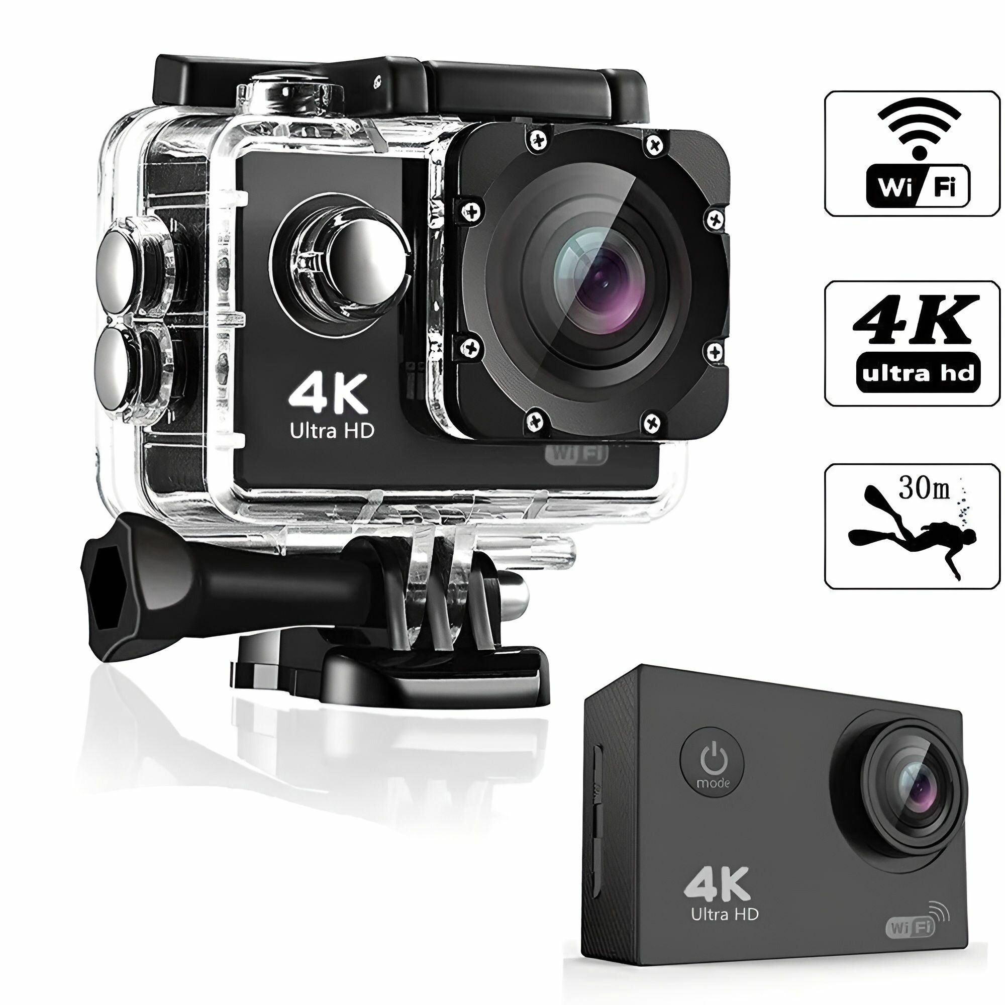 Экшн камера подводная SPORTS 4K ULTRA HD