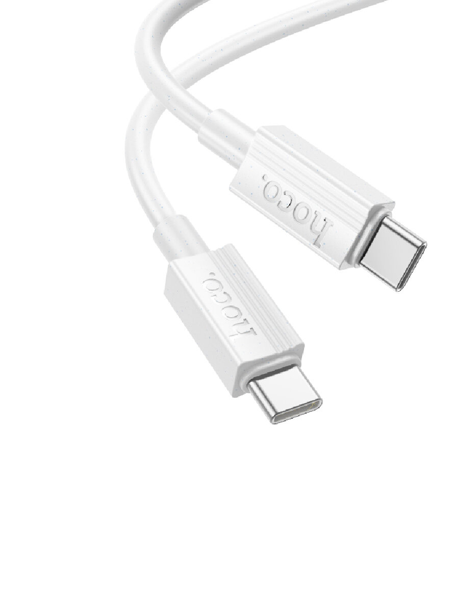Кабель зарядный type-c type-c мощный HOCO X107 с пропускной мощностью 60W, длина 1 метр белый