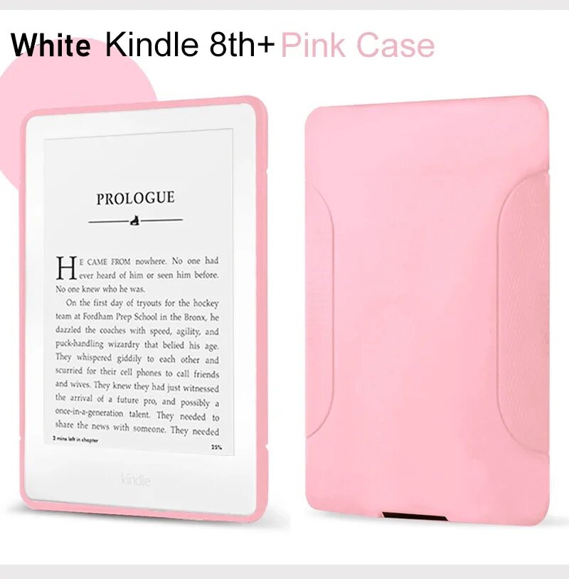 Kindle 8th+ White с розовой обложкой