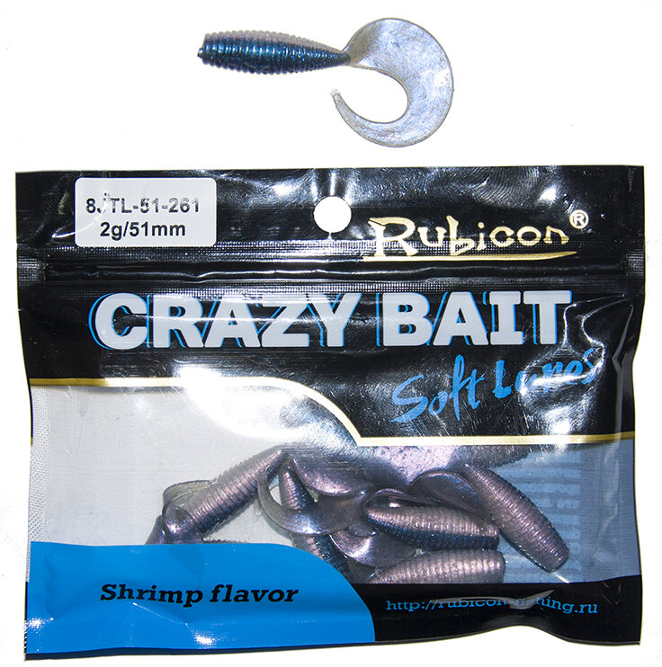 Съедобная силиконовая приманка RUBICON Crazy Bait JTL 2g, 51mm, цвет 261