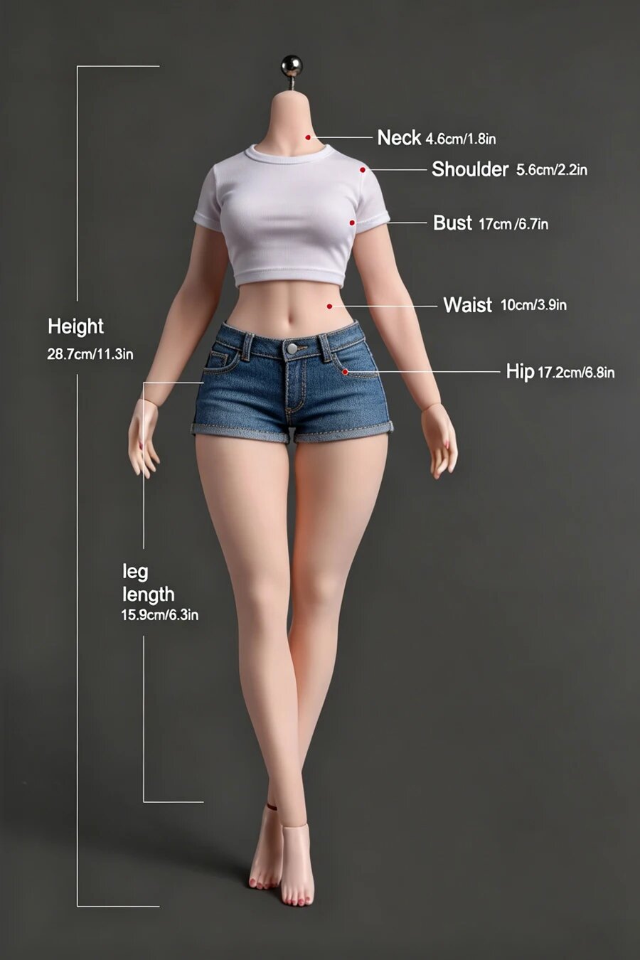 MAK 1/6 Бесшовное силиконовое тело для фигурок 12 дюймов YM611, Makeup Normal skin