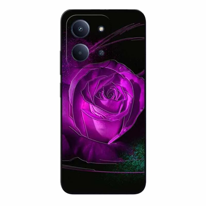 Чехол Xiaomi Redmi 15C 4G фиолетовый, 3D цветок