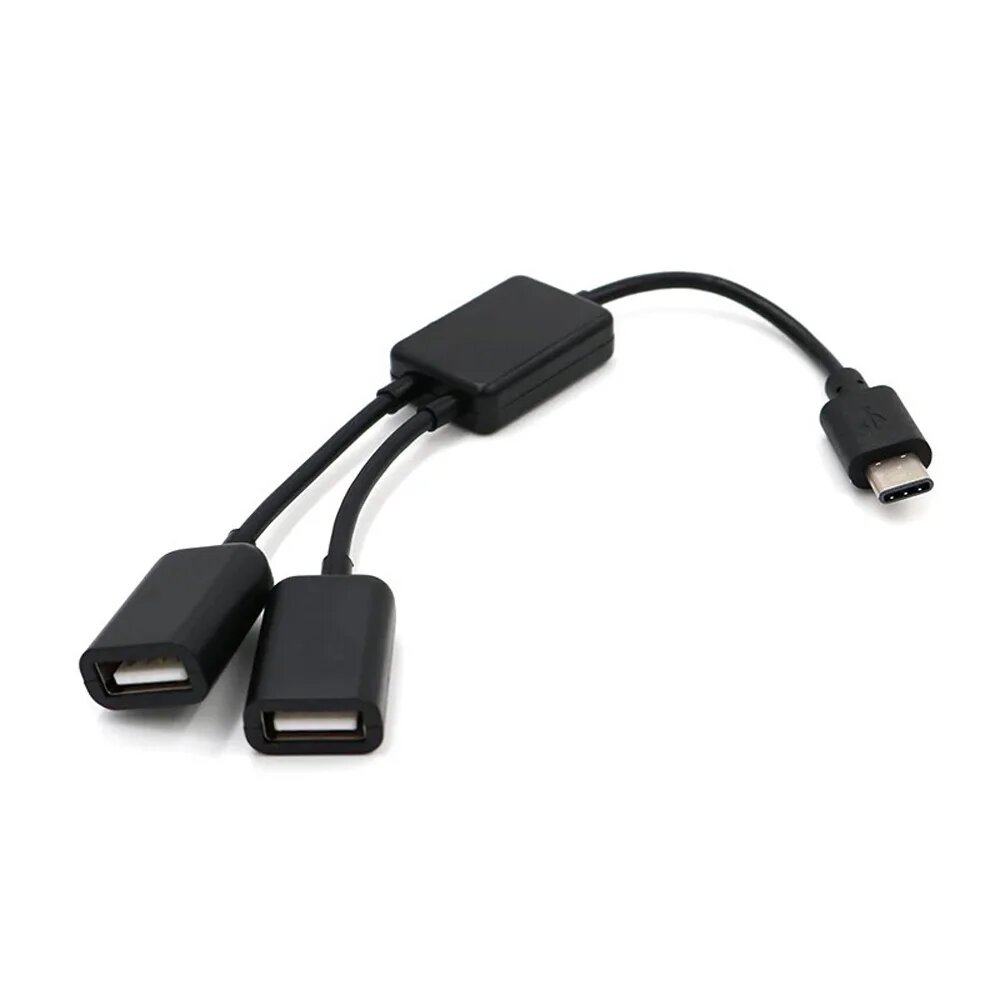 Мобильный кабель Type-C на двойной USB OTG-разветвитель, конвертер для передачи данных USB для мобильных телефонов, планшетов, Android, мыши, клавиатуры