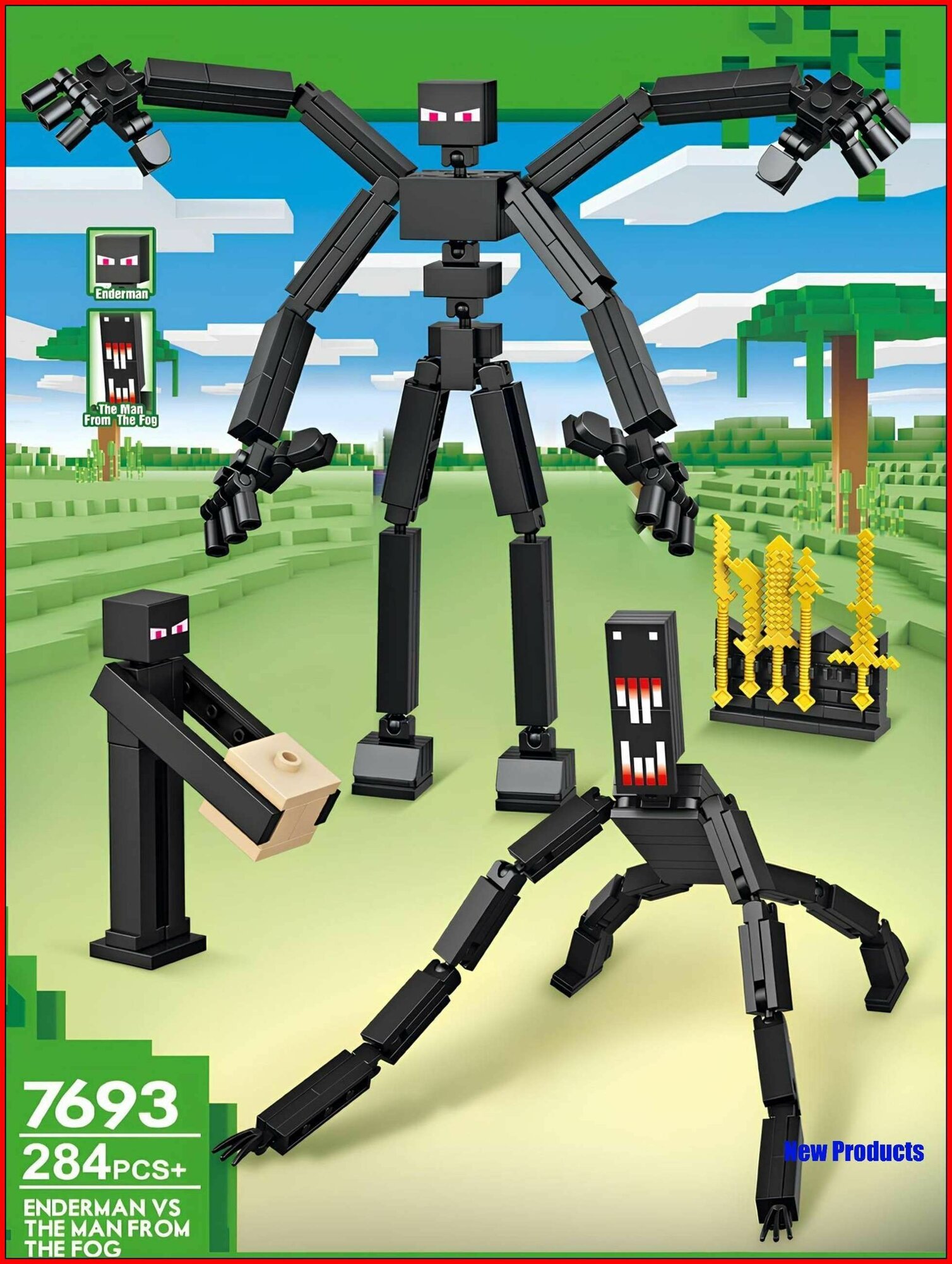 Эксклюзивный набор LEGO Chaobao Minecraft из 284 предметов: Эндермен, сражающийся с туманным человеком