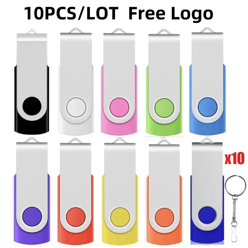 Набор флешек JASTER USB 2.0 10 шт. (128+64+32+16 ГБ) Белый, 128MB(Not GB), Matching colors1