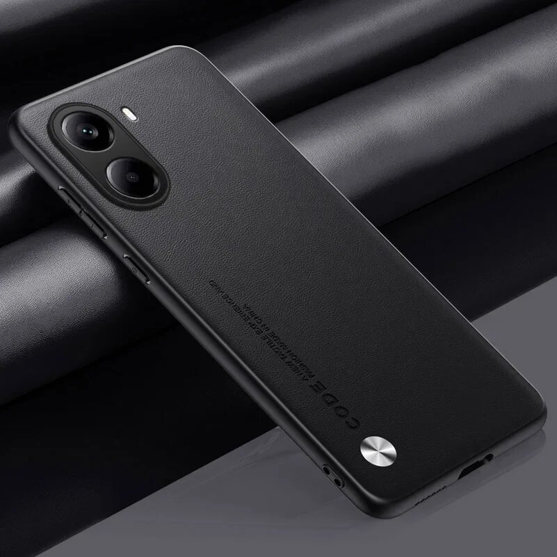 Кожаный Металлический Магнитный Держатель Для Автомобиля Для POCO X7 F6 Poco x7 pro, Черный, black