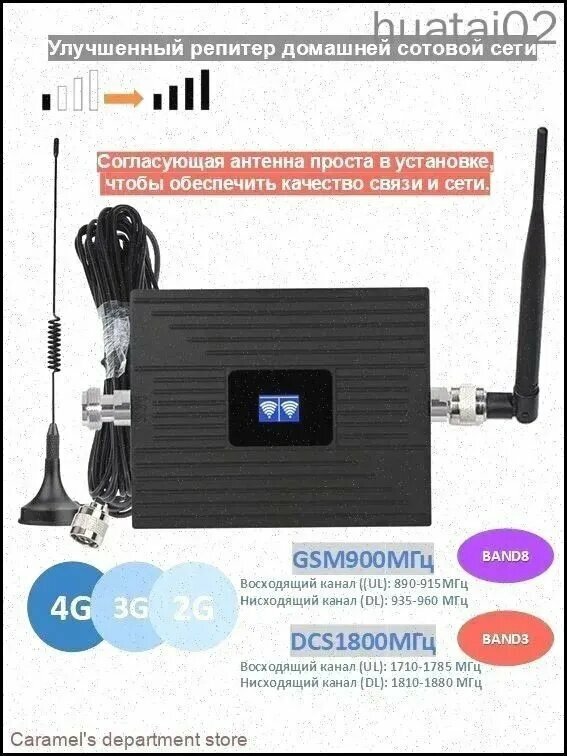 Эксклюзивный комплект для усиления сотового сигнала GSM DCS и LTE 900 1800 МГц, поддерживающий сети 2G 3G 4G, включает домашний ретранслятор и антенну
