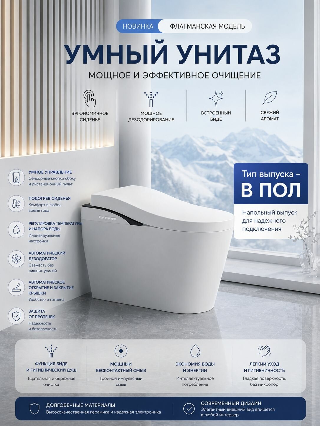 Умный унитаз напольный ALTIX