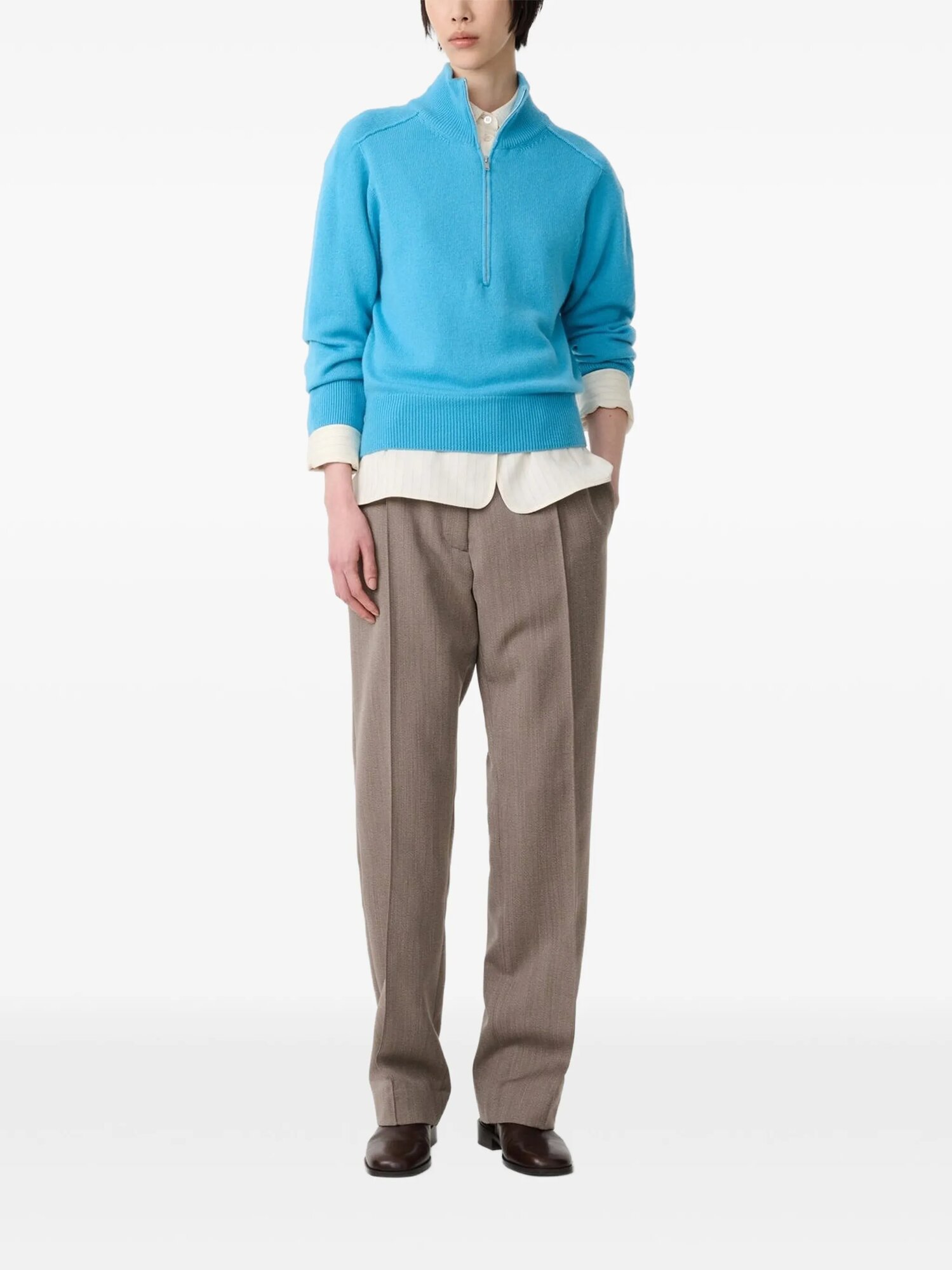 Свитер Studio Nicholson Maren half-zip sweater, размер 4 — фото 1