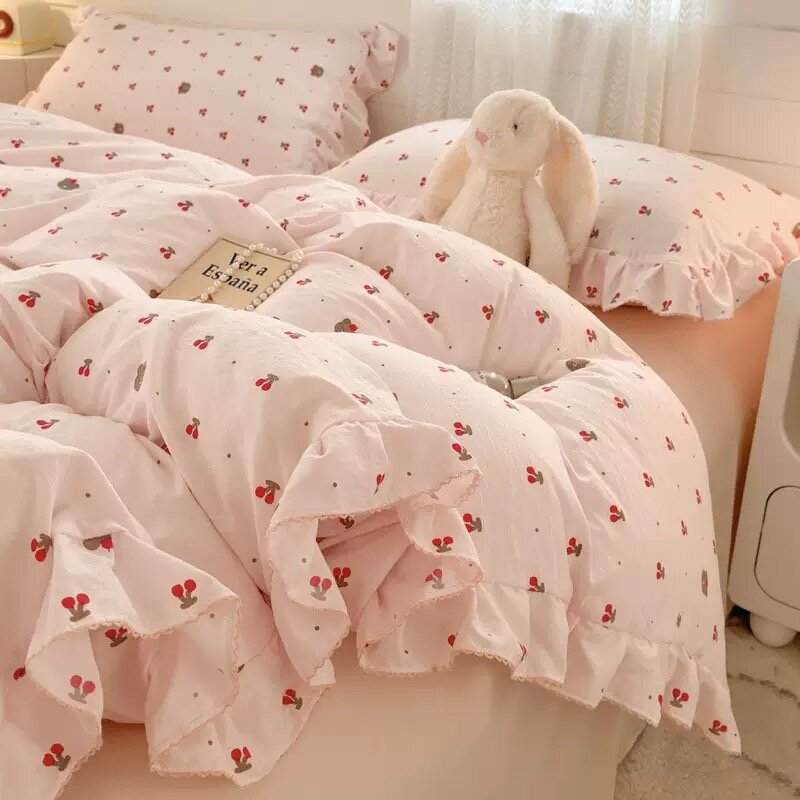 Комплект постельного белья из хлопка Princess Style 4 шт, 200x230cm розовый