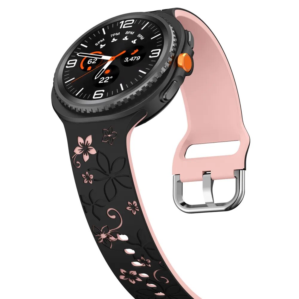 Силиконовый ремешок с гравировкой, подходит для Samsung Galaxy Watch 8 44 мм/40 мм, двухцветный ремешок, совместим с Samsung Galaxy Watch 8 Classic 46 мм, спортивный ремешок.