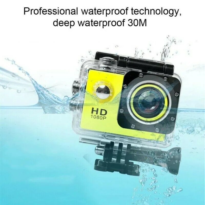 Водонепроницаемая спортивная экшн-камера 400 мАч Ultra HD 1080P DVR Шлем Cam Видеокамера