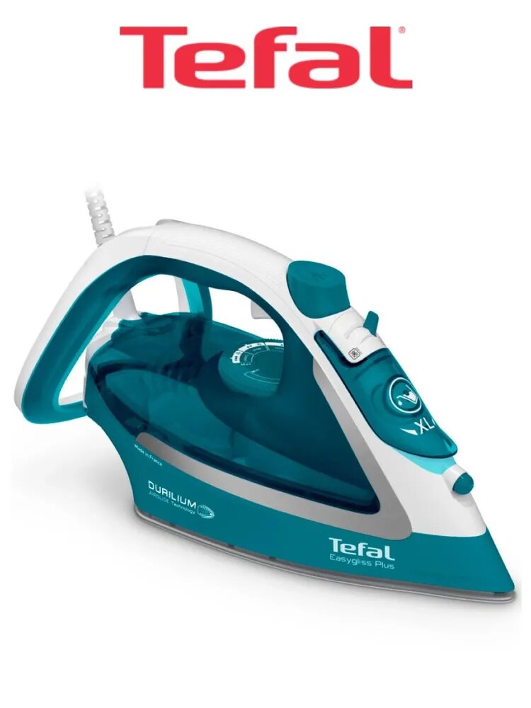 Утюг Tefal Easygliss Plus FV5772E0, бирюзовый, 2700 Вт, паровой удар 240 г/мин