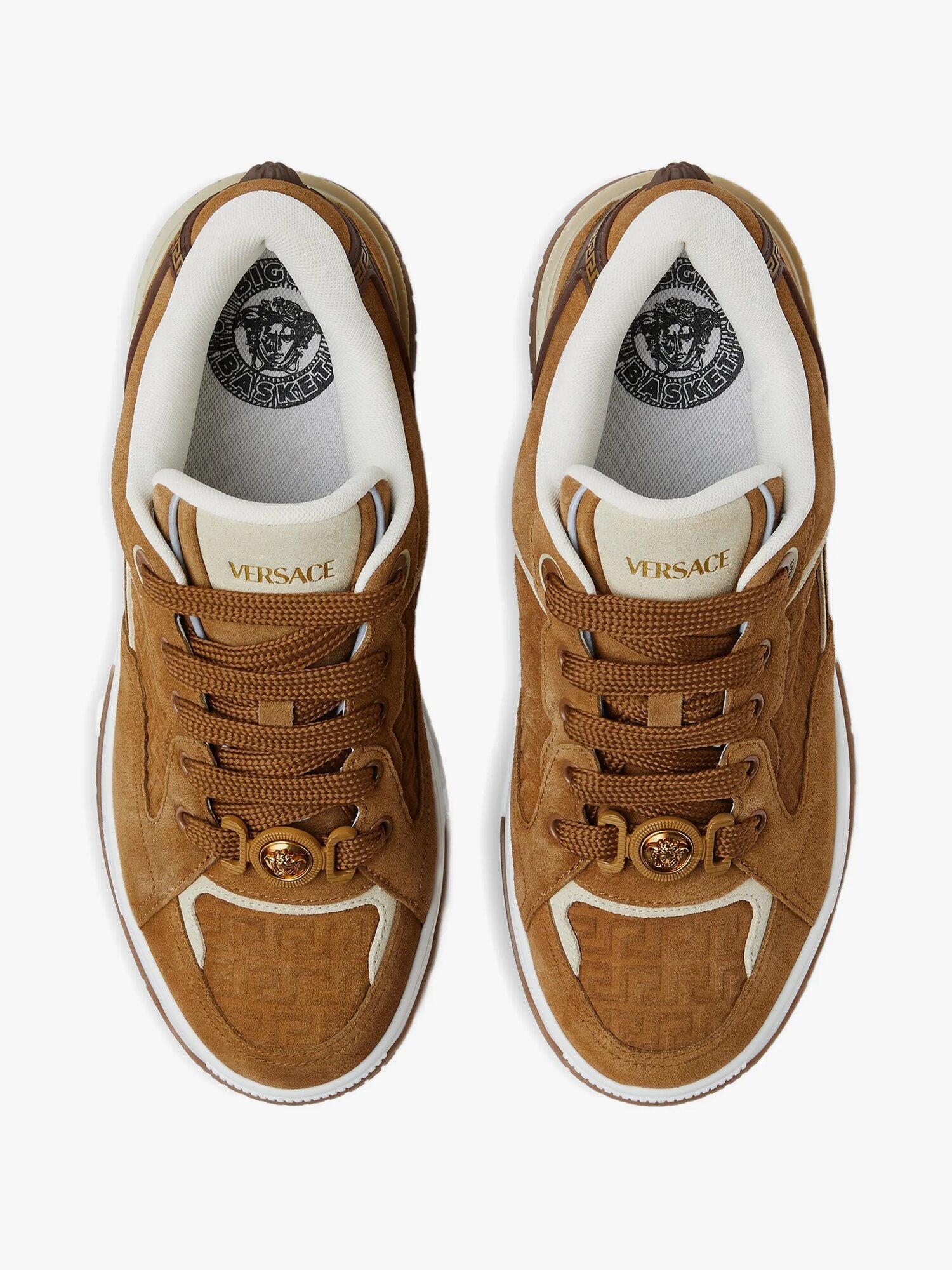 Кроссовки Versace Biggie Basket, размер 40, коричневый/серый/оранжевый — фото 1