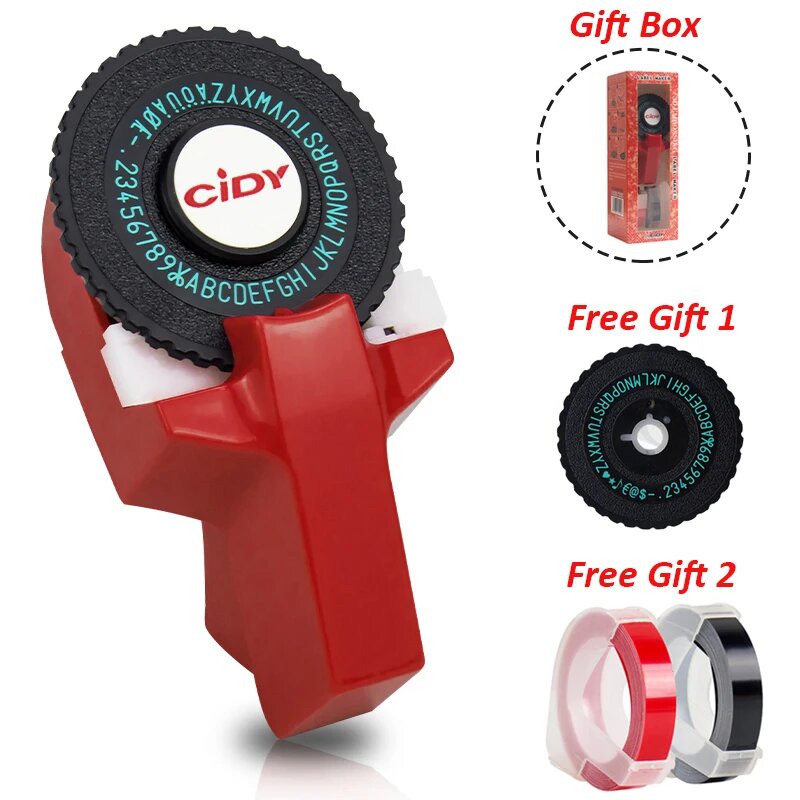 Ручной принтер этикеток CIDY C101, 9мм, Red Set-1